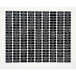 LionGP Sim Racing Button Box Sticker black, 20mm x 6mm for iRacing ...